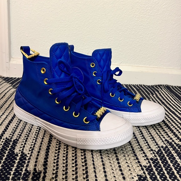 Converse | Shoes | Nwob Converse Blue Quilted Shine Game Royal All Star ...